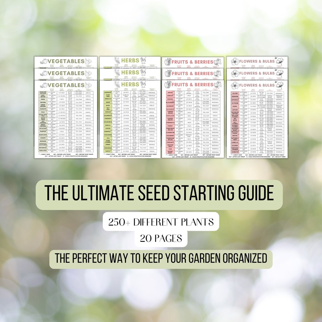 Ultimate Garden Seed Starting Cheat Sheet Homesteading Seed Sowing ...