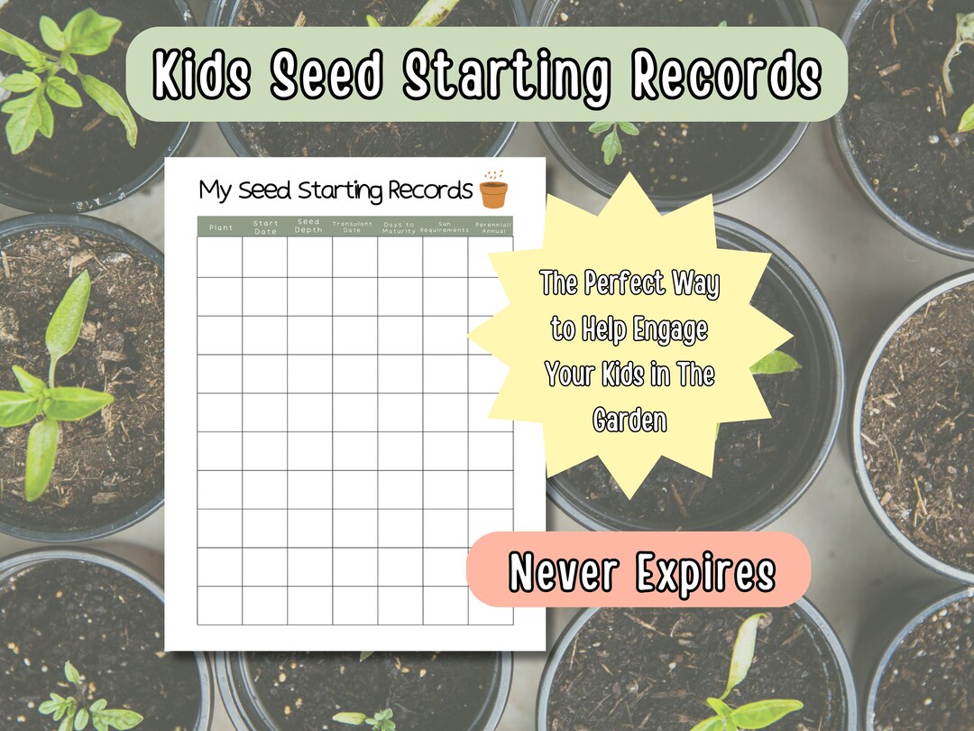 2024 Kids Seed Starting Log Seed Staring Record Sheet Starting A Garden ...
