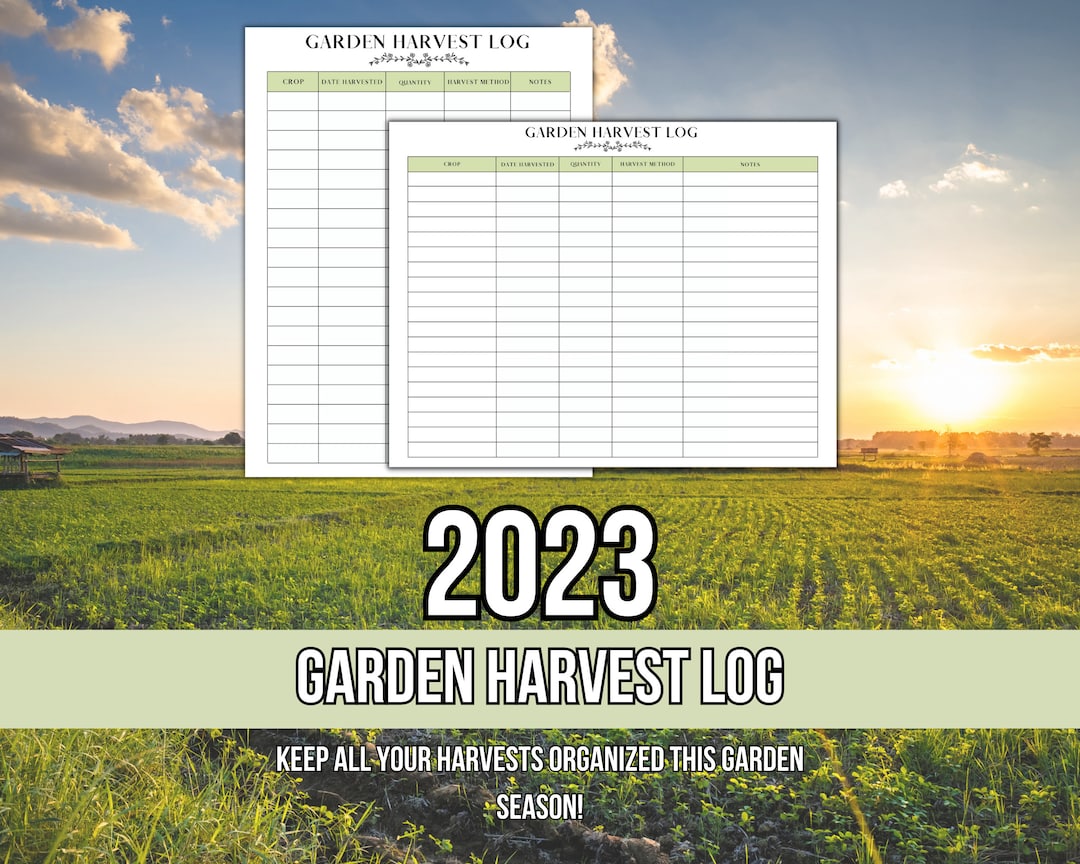 Fall Harvest Log Tracker Market Gardener Harvest Record Self - Etsy