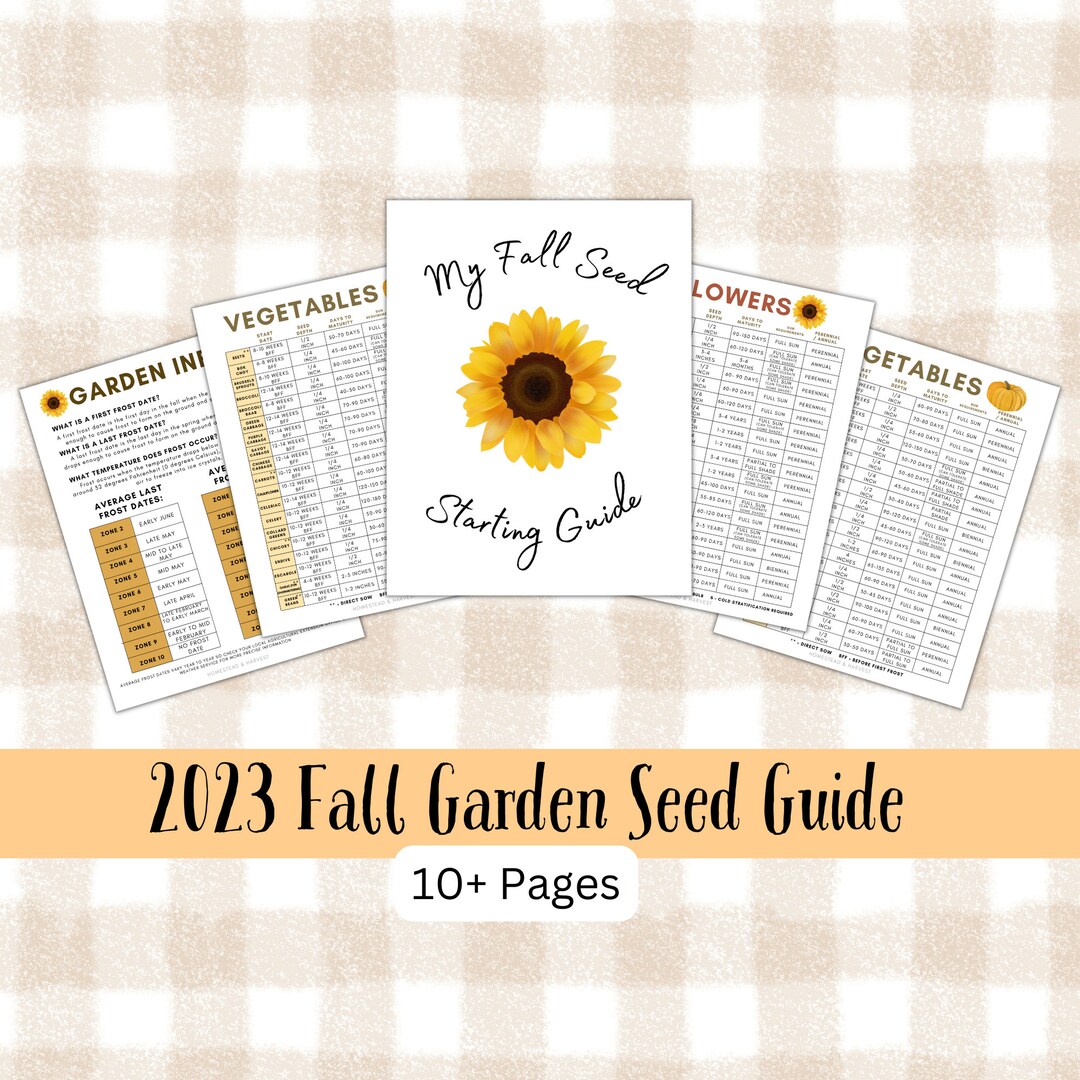 Fall Seed Starting Cheat Sheet Autumn Garden Guide New Gardner - Etsy