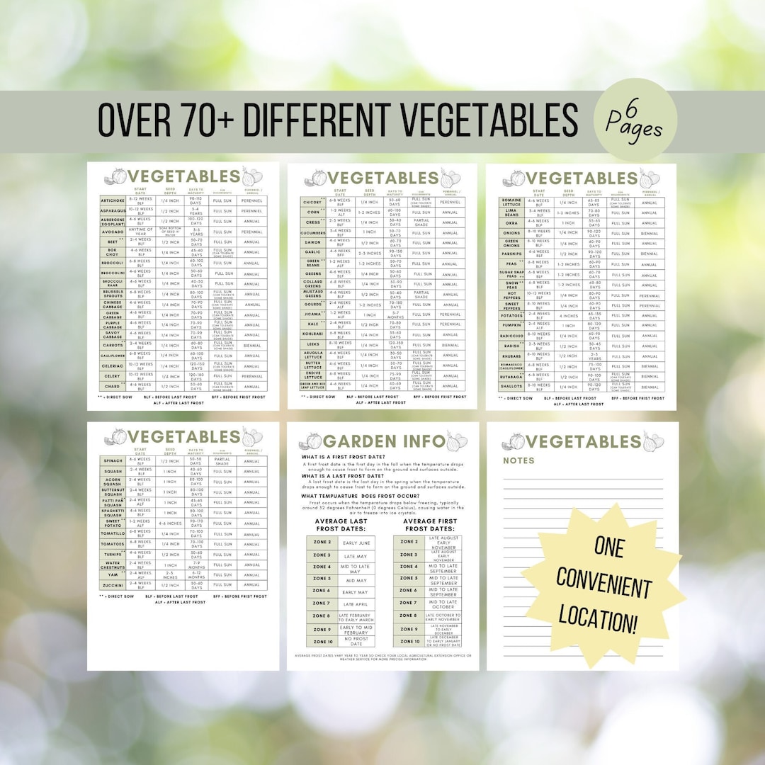 Vegetable Seed Starting Cheat Sheet Guide Veggie Garden Planner ...