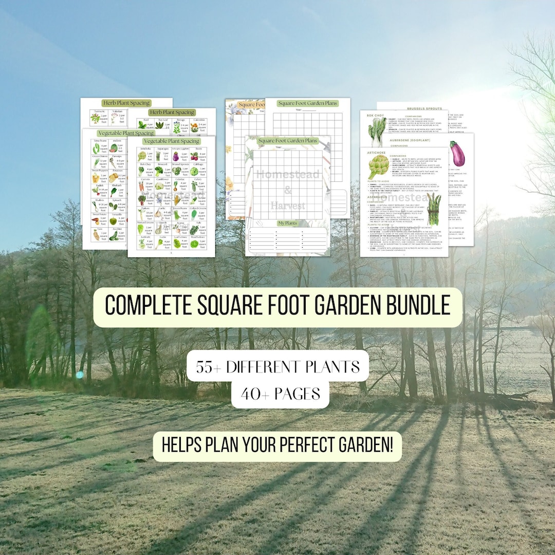 Ultimate Square Foot Gardening Guide Printable Grid Gardening Planner ...