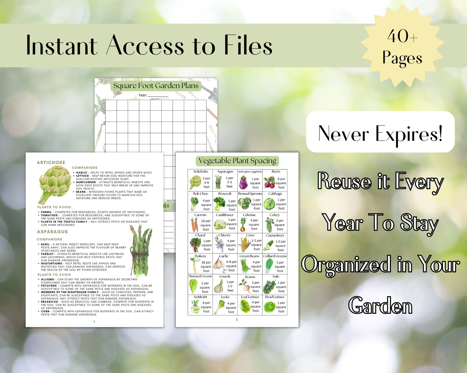 Square Foot Gardening Guide Printable Grid Gardening Planner - Etsy