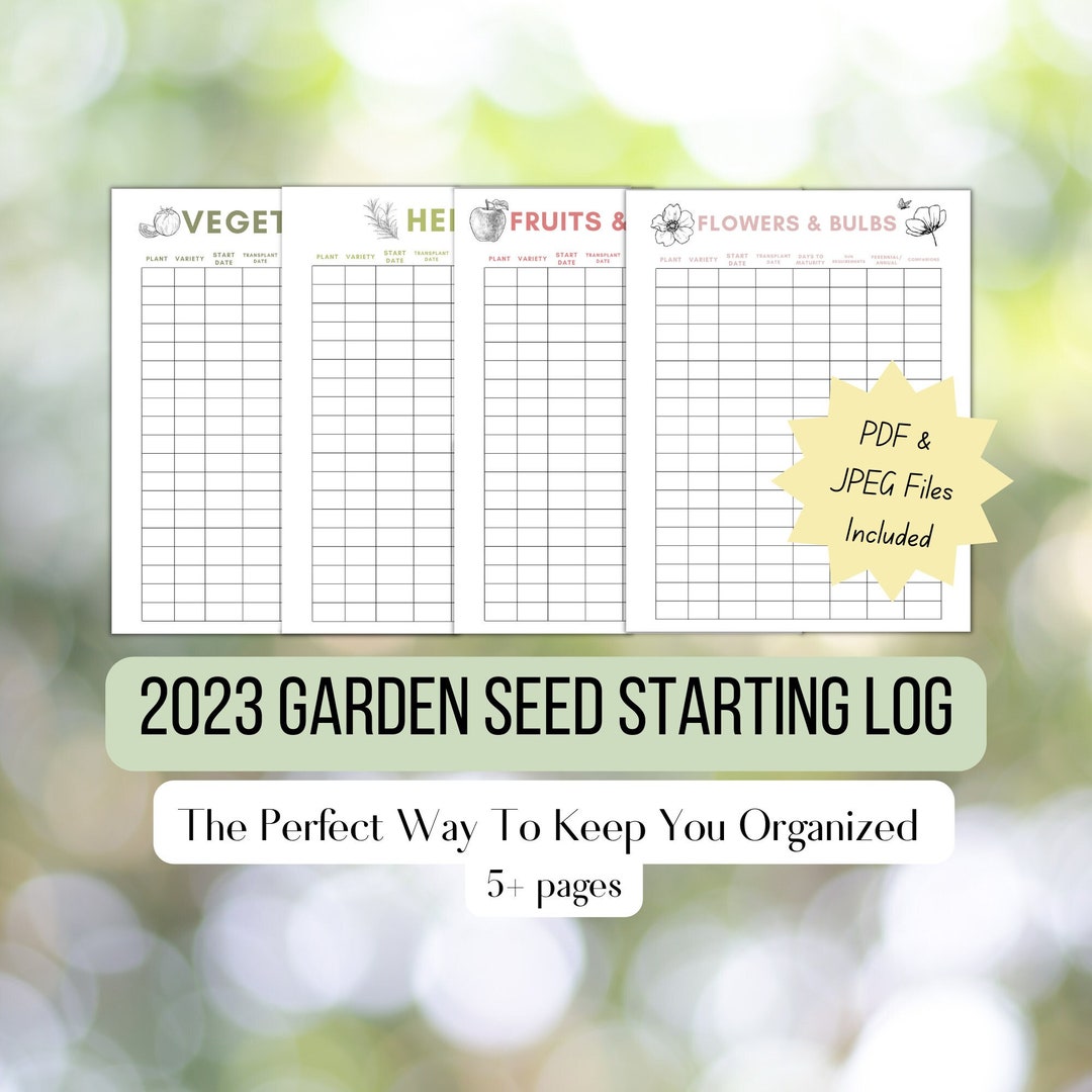 Garden Seed Starting Log Printable Seedling Organizer New Garden ...