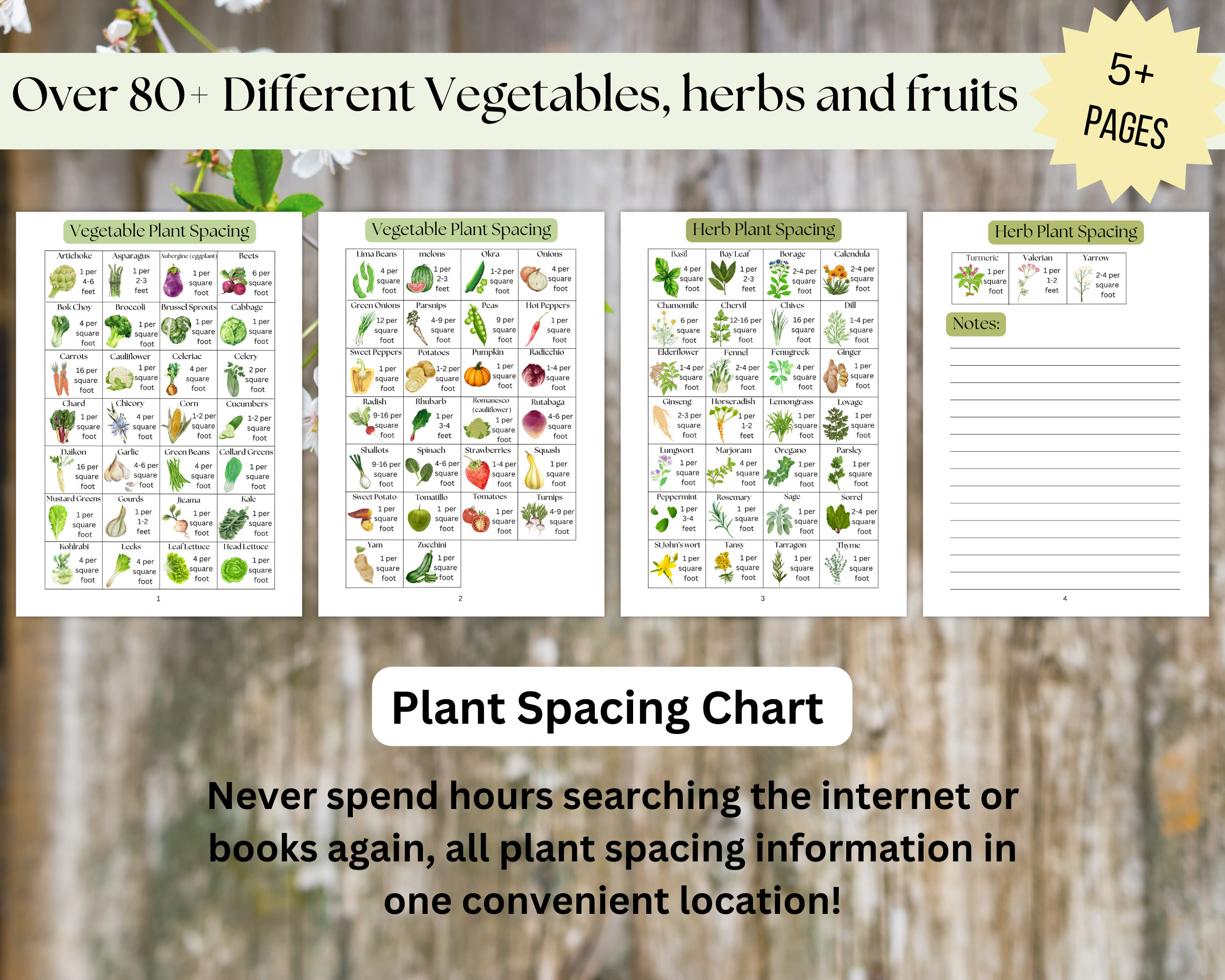 Square Foot Garden Bed Planner Printable Plant Spacing Guide - Etsy