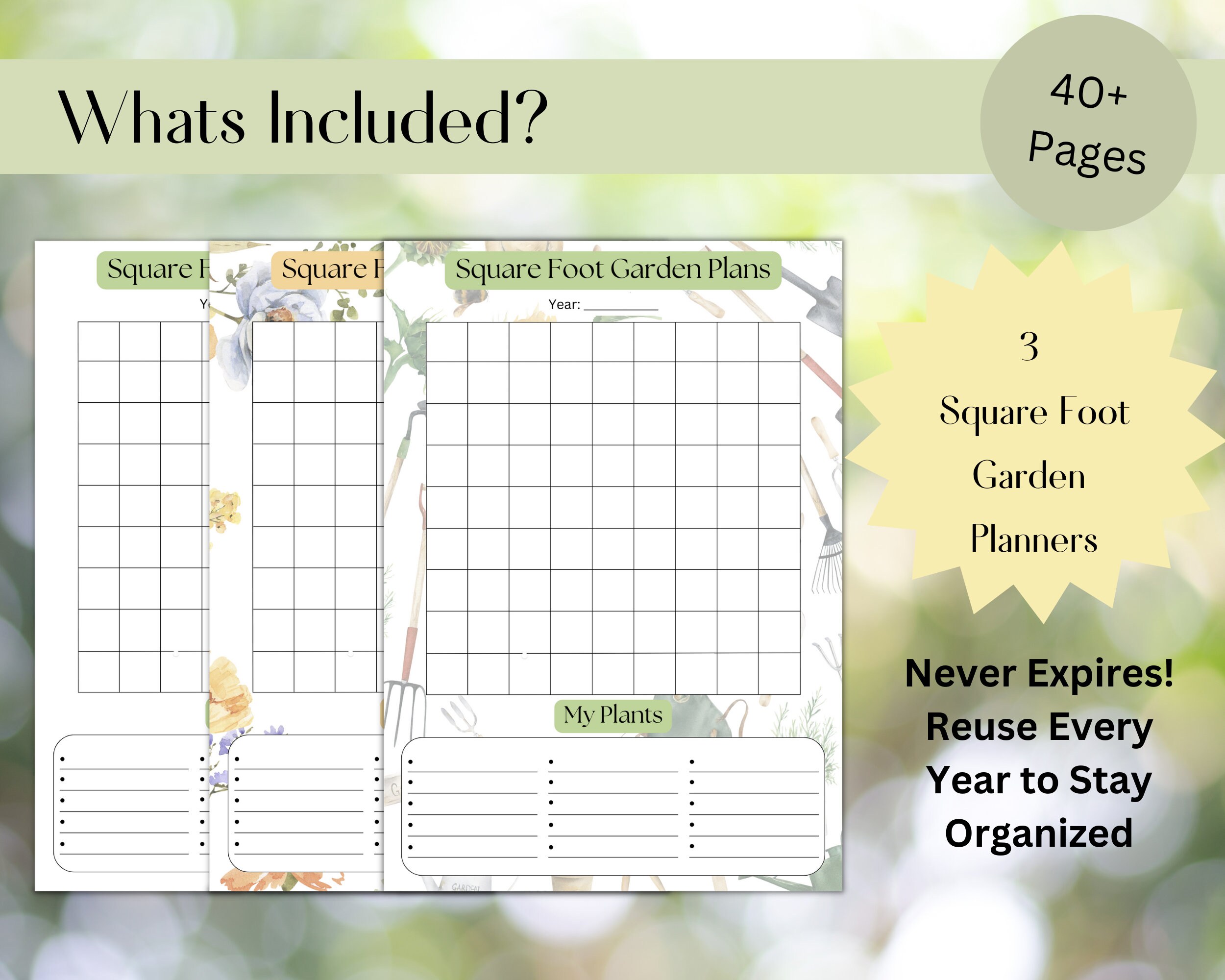 Square Foot Gardening Guide Printable Grid Gardening Planner - Etsy