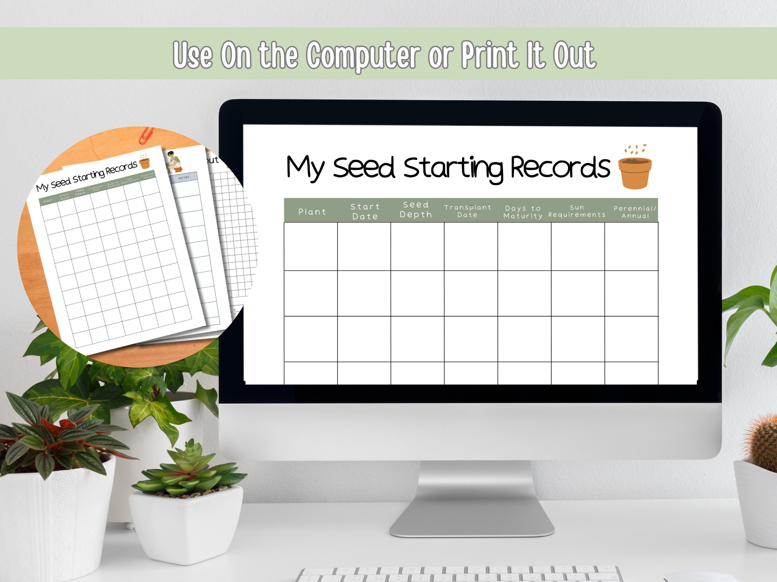 2024 Kids Seed Starting Log Seed Staring Record Sheet Starting A Garden ...