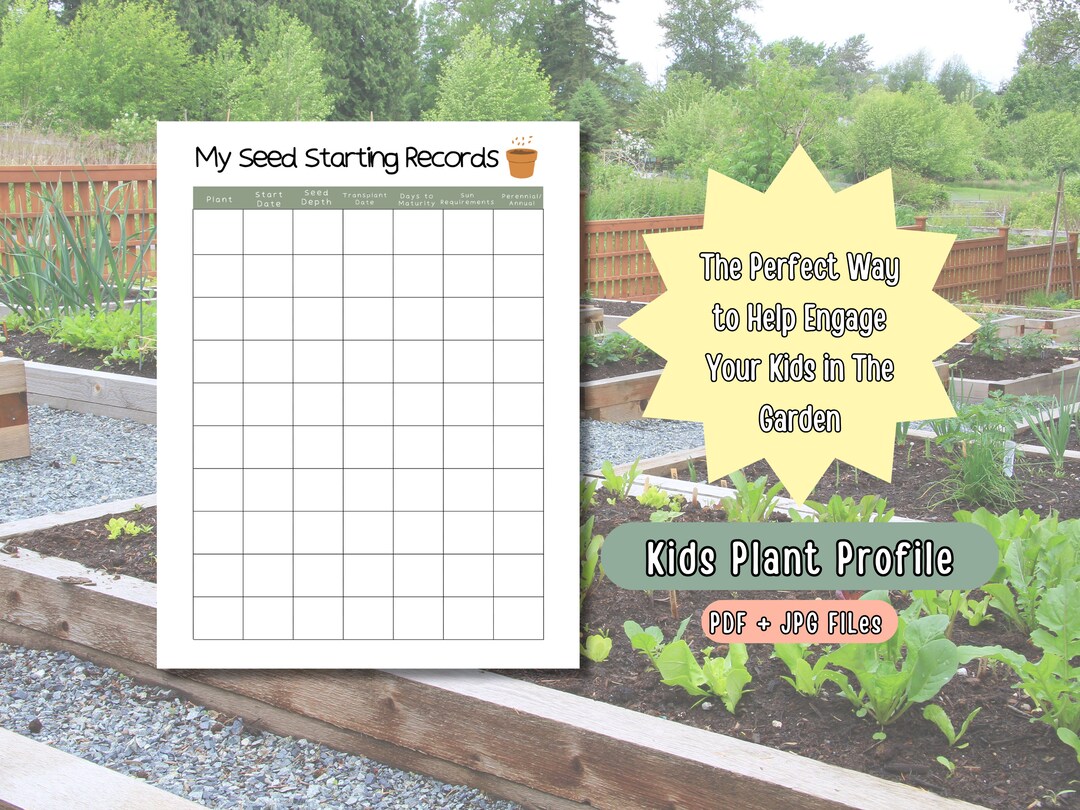 Kids 2024 Seed Starting Log Seed Staring Homeschool Sheet Starting A ...