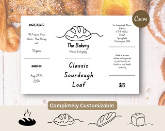Customizable Cottage Law Home Bakery Label Microbakery Ingredient Food ...