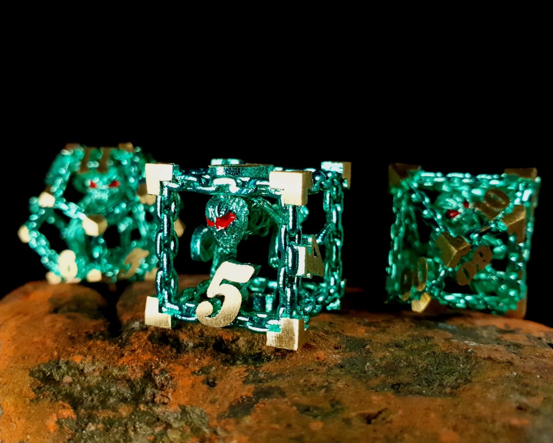 Hollow Metal Cage Skeleton Dice Set for Dungeons and Dragons / - Etsy