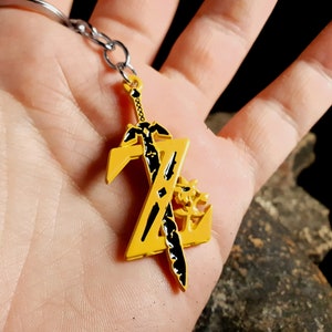 The Legend of Zelda Pendant Logo Video Game Zelda Keyring Gift Yellow ...