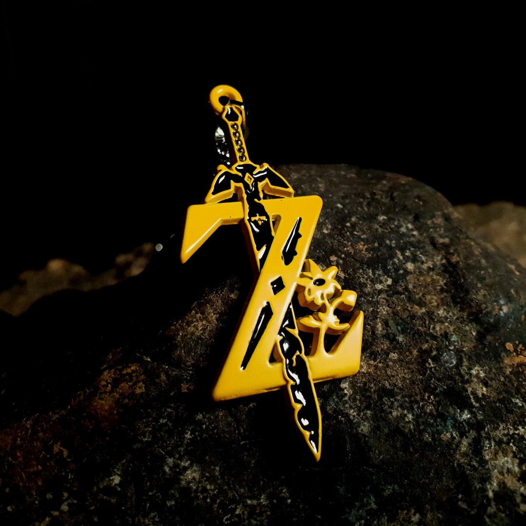 The Legend of Zelda Pendant Logo Video Game Zelda Keyring Gift Yellow ...