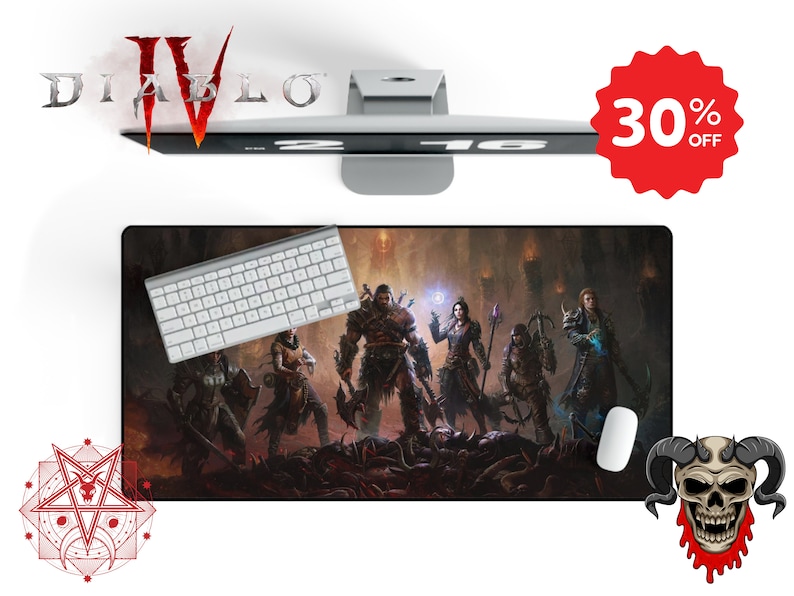 Diablo 4 Gaming Desk Mat Diablo All Character Diablo 4 Mouse - Etsy