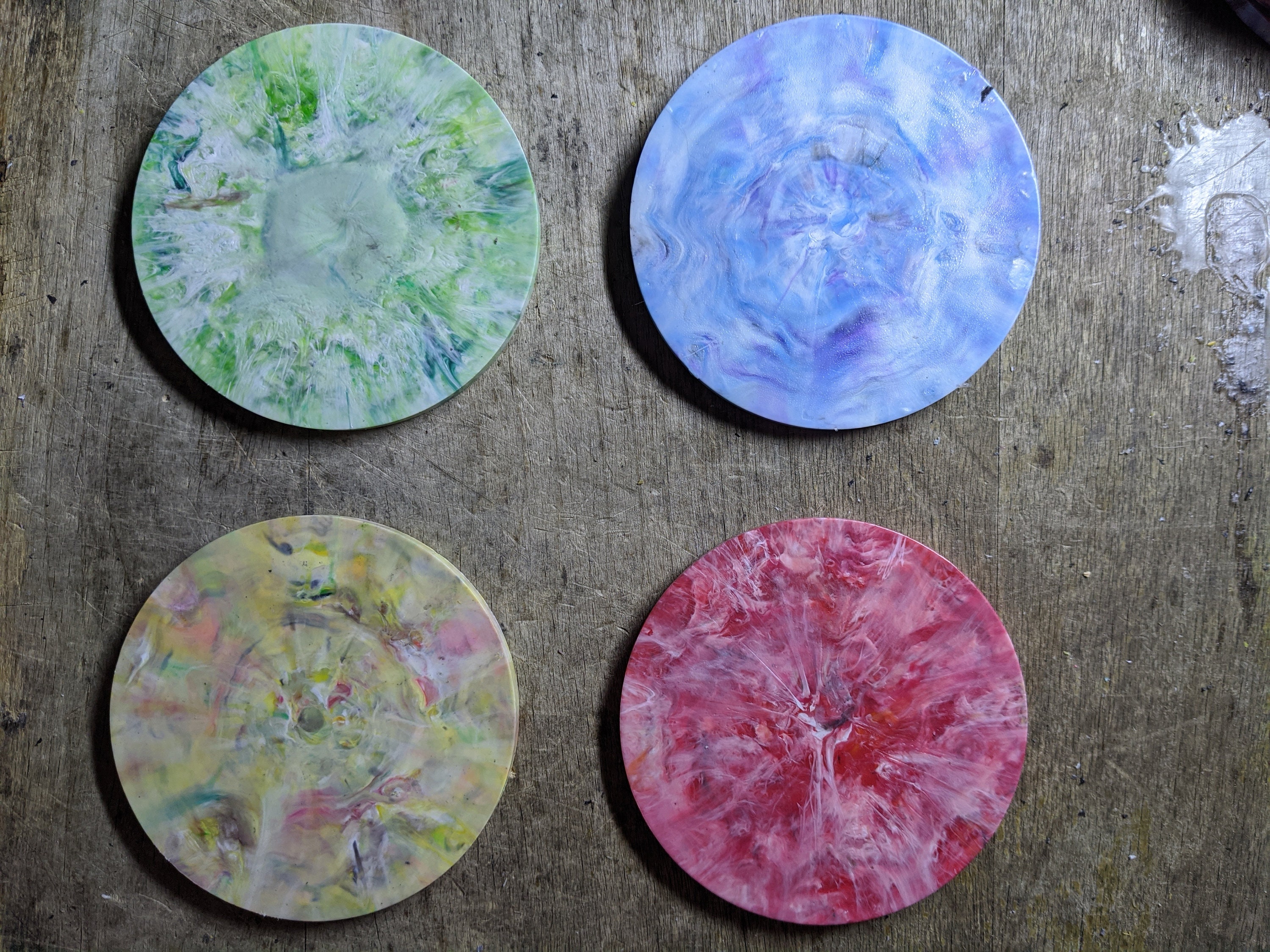 Art Tiles/coasters (circle) -- Handmade 100% Recycled Plastic - Etsy