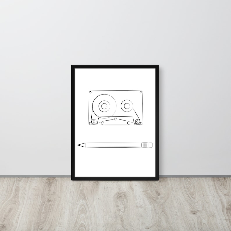 Digital Download | Cassette & Pencil | Poster | PNG - Etsy