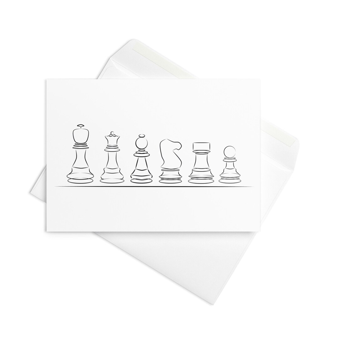 Greeting Card | Chess Set | Blank - Etsy