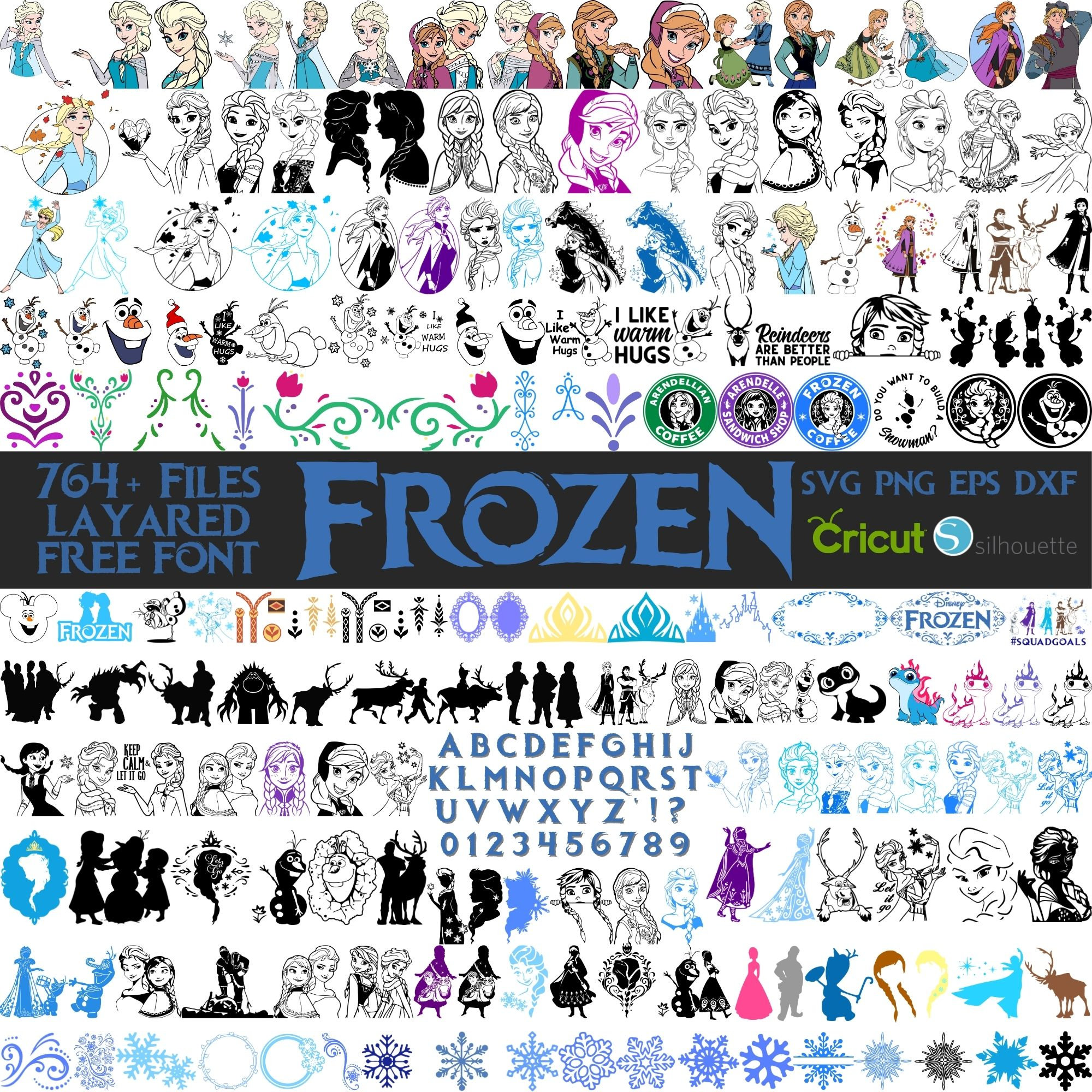 764 Frozen Svg Frozen Bundle Frozen Clipart Frozen Png - Etsy