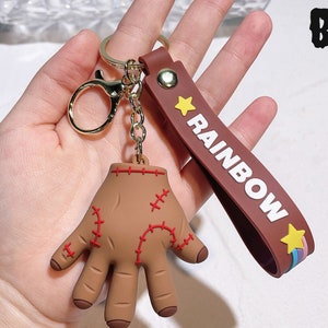 Wednesday Addams Thing Keychain PVC Hand Toy Home Decor Keychain Doll ...