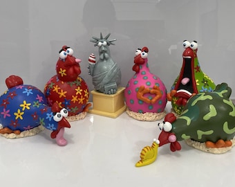 Resin Long Neck Chicken Ornaments, Silly Chicken Garden Ornament ...