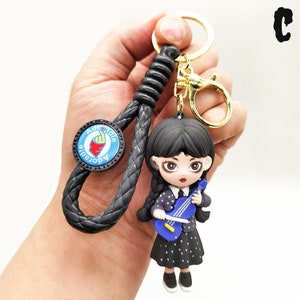 Wednesday Addams Thing Keychain PVC Hand Toy Home Decor Keychain Doll ...