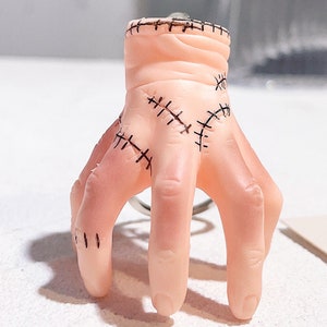 Wednesday Addams Thing Keychain PVC Hand Toy Home Decor Keychain Doll ...