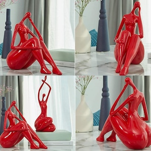 Woman Body Sculpture Lady Statue Figurine Yoga Decor Arts Table ...