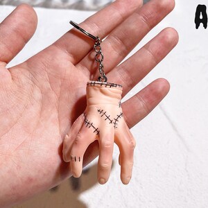 Wednesday Addams Thing Keychain PVC Hand Toy Home Decor Keychain Doll ...