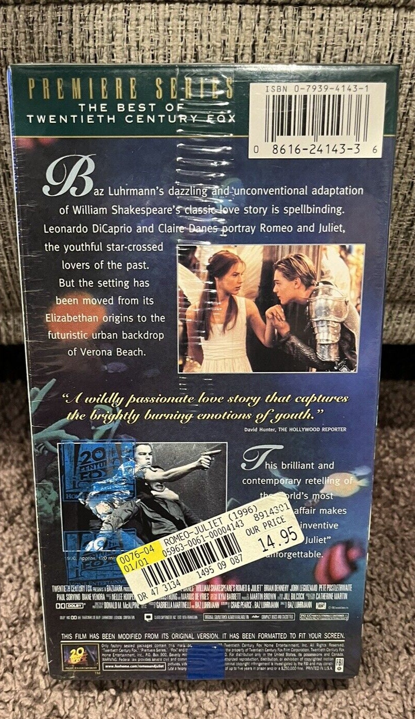 Vhs Romeo and Juliet / Scarce Mint Factory Sealed Dicaprio Danes - Etsy