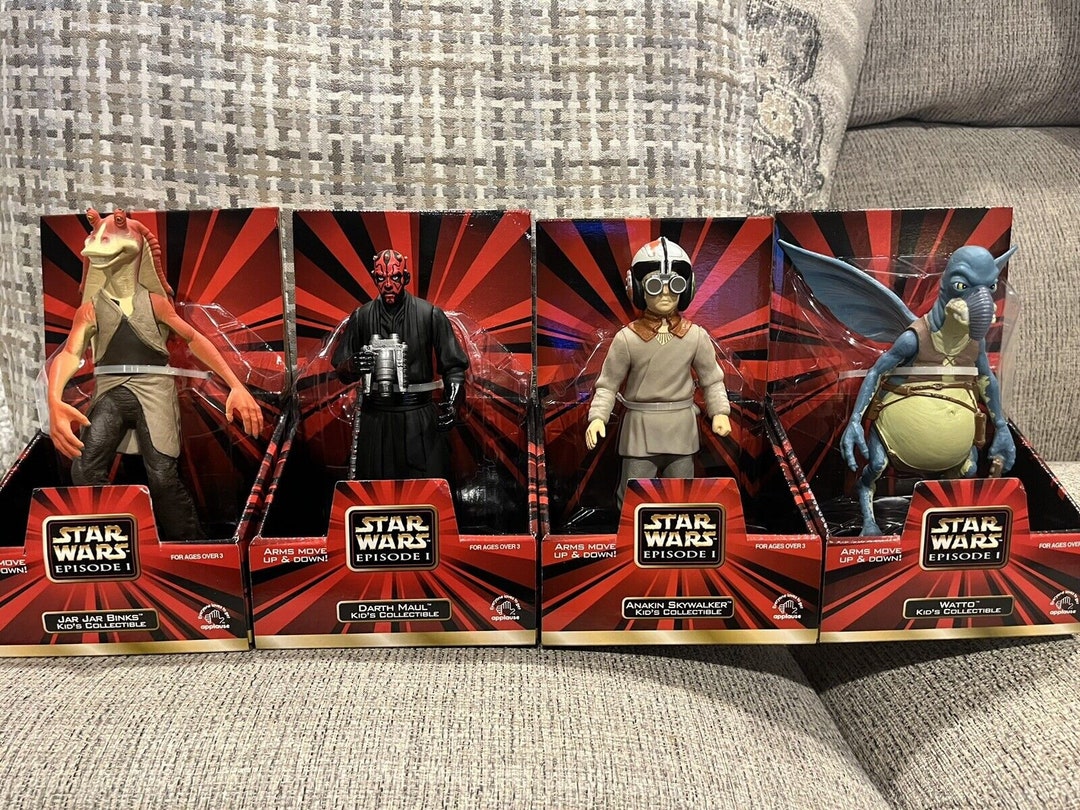 Star Wars Episode 1 Darth Maul Jar Jar Watto Anakin Applause 7" Set of ...