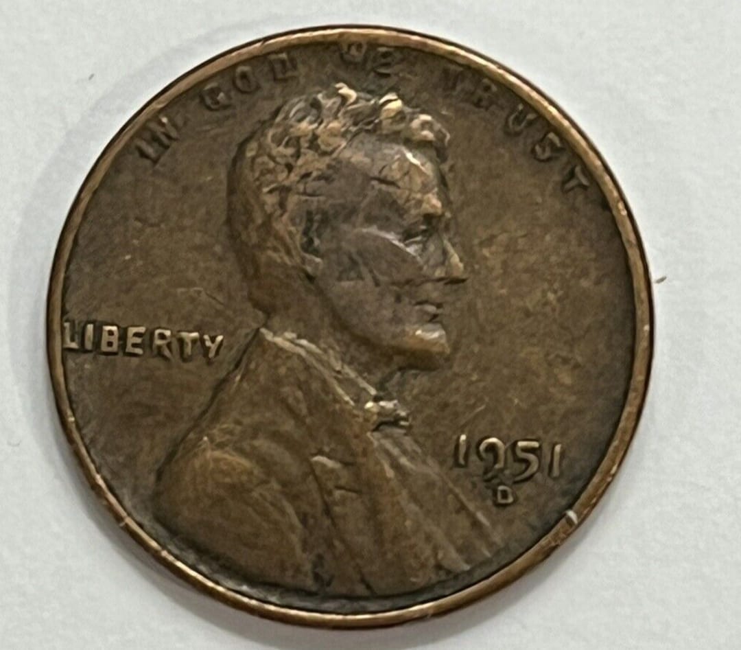 1951 D Wheat Back Penny One Cent Us Coin Error W We Encased in Rim - Etsy