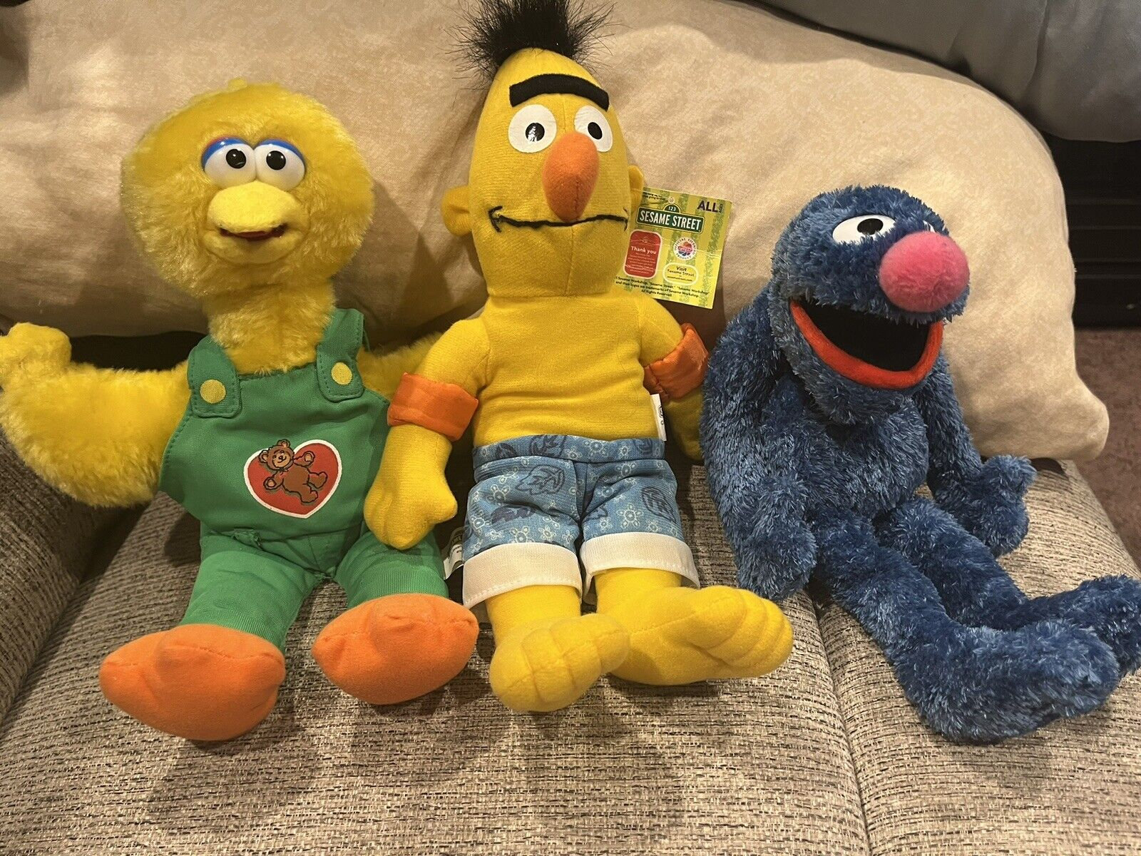 2003 Nanco Sesame Street 17" Grover Plush Bert Swimsuit Big Bird ...
