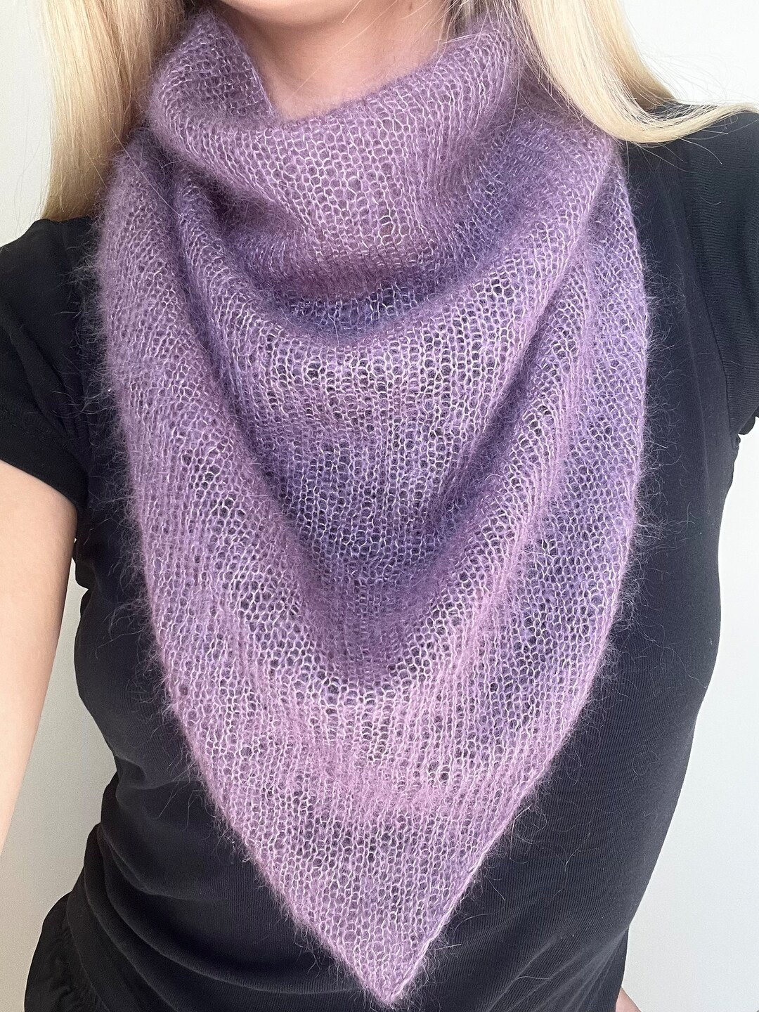 Knitted Mochair-silk Mini Shawl - Etsy