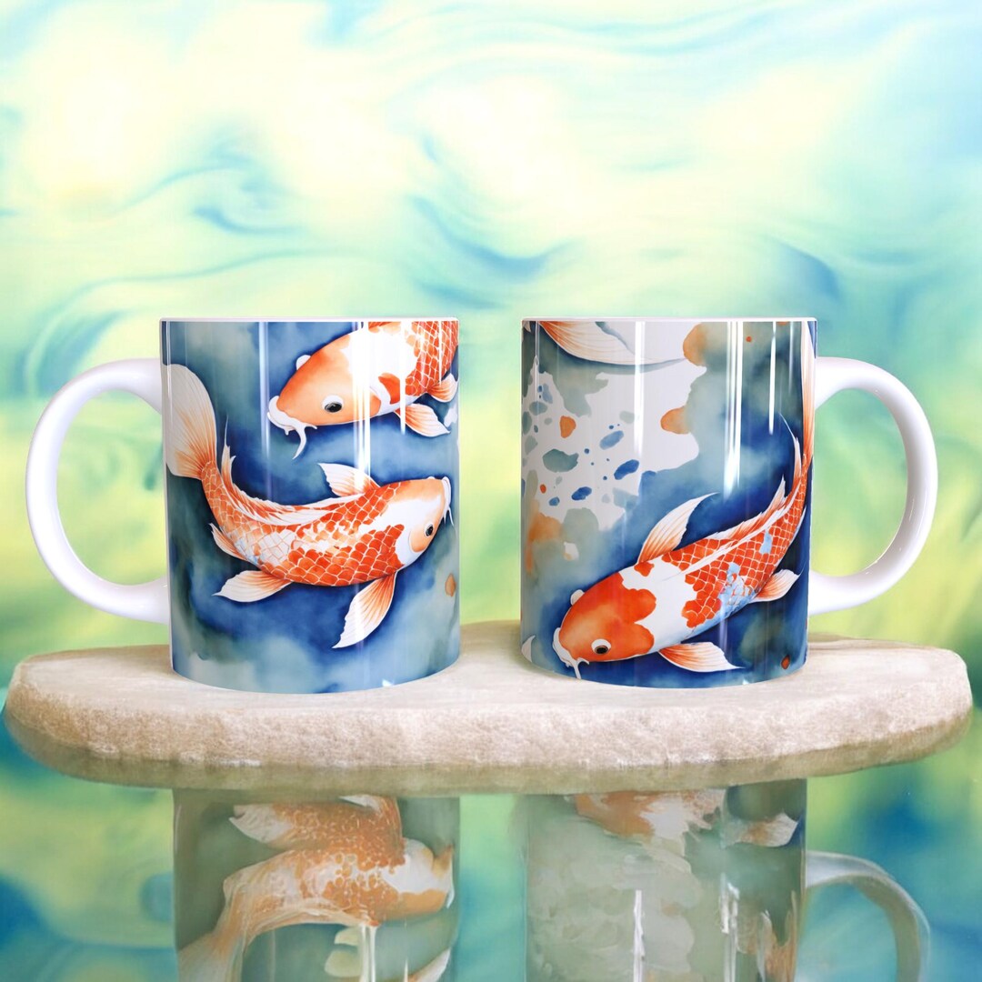 Koi Fish Mug Spiritual Gift Pastel Color Mug Calming Zen Mug Spiritual ...