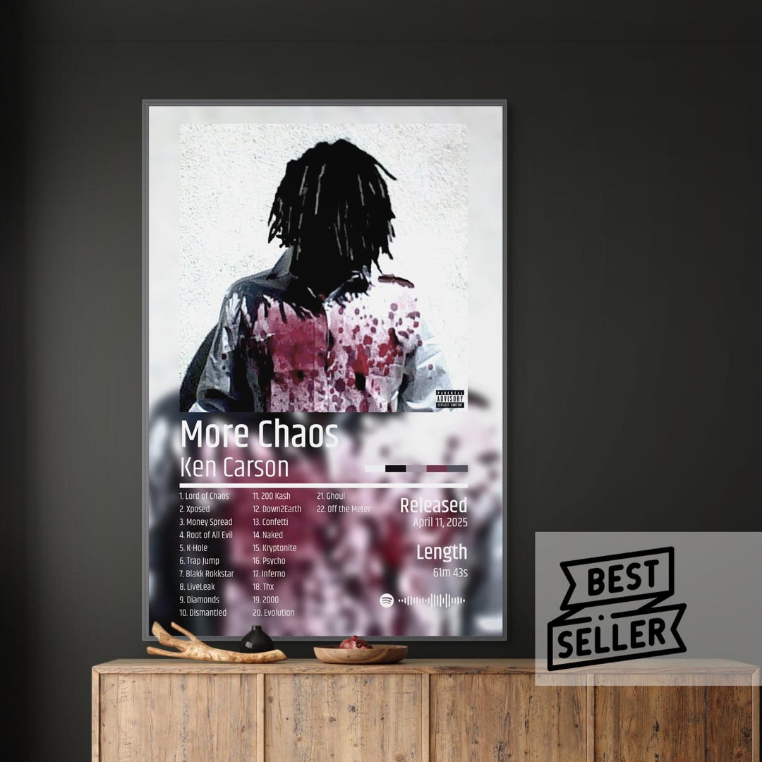 More Chaos Ken Carson Poster Album Cover Posters Ken Carson Fan Gift ...