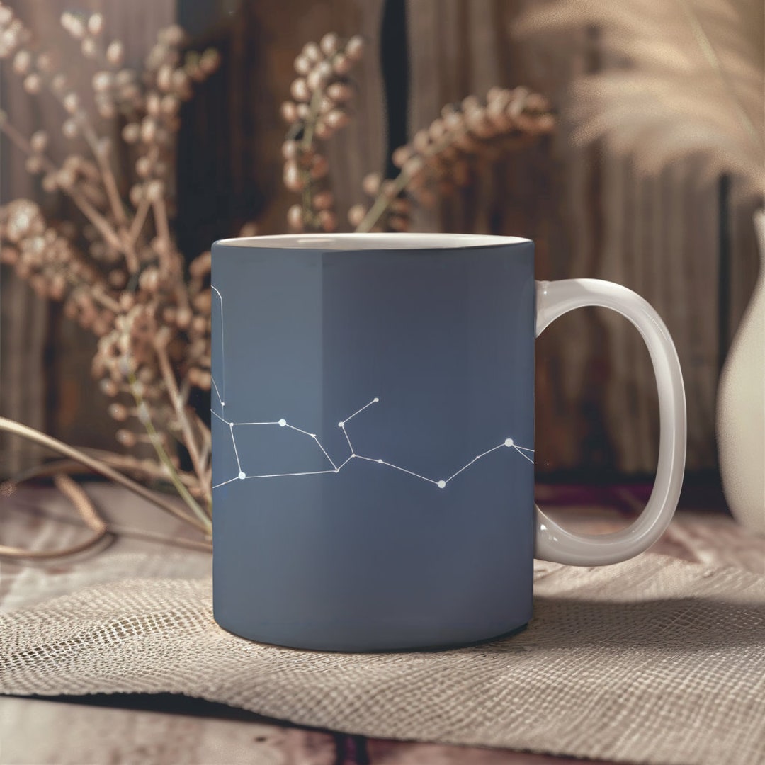 Constellation Stars Mug, Night Sky Illustration, Vintage Design, Cozy ...