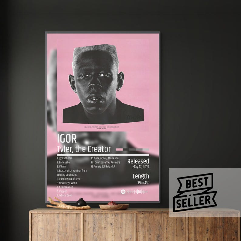 IGOR Tyler the Creator Poster Album Cover Music Room Decor Gift Tyler ...