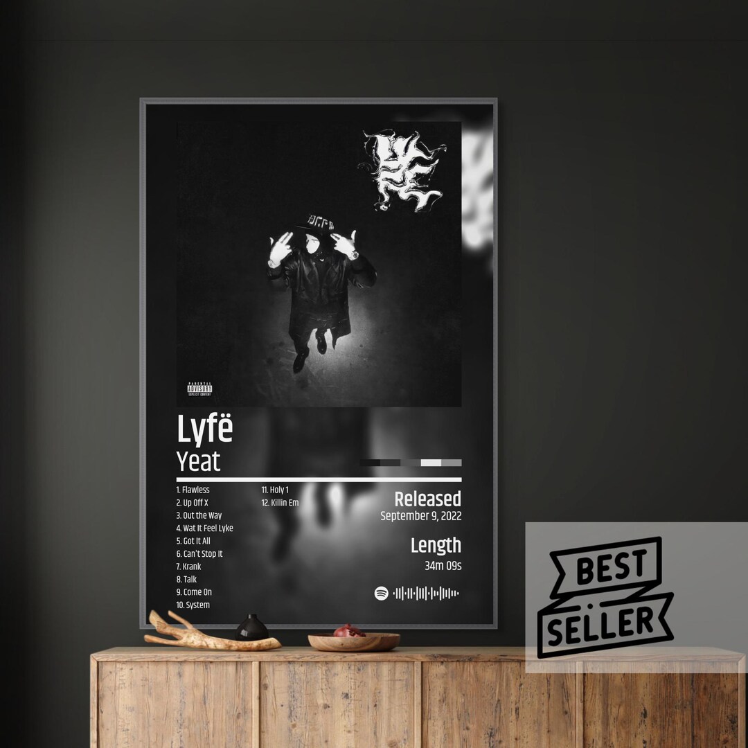 Lyfe Yeat Album Cover Poster Yeat Fan Gift Music Fan Poster Hiphop Gifts Yeat Lyfe Poster Rap ...