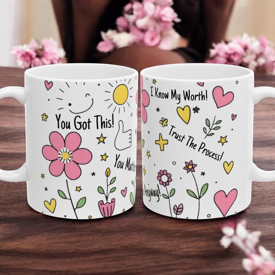 Daily Reminders Mug Positive Affirmations Gift Inspirational Tea Mug ...