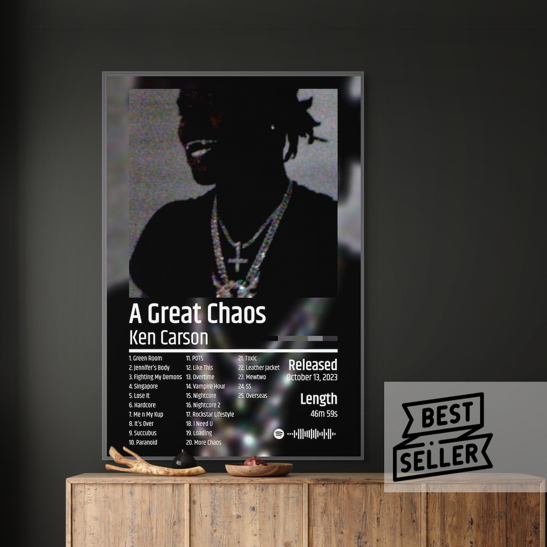 A Great Chaos Ken Carson Poster Album Cover Posters Ken Carson Fan Gift ...
