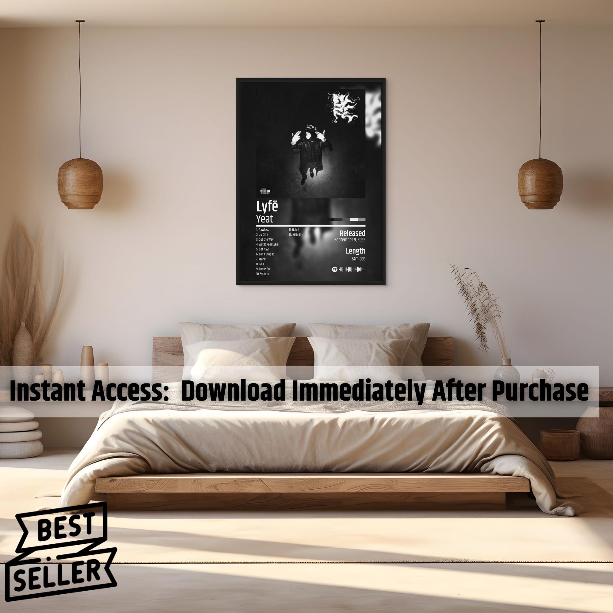 Lyfe Yeat Album Cover Poster Yeat Fan Gift Music Fan Poster Hiphop Gifts Yeat Lyfe Poster Rap ...