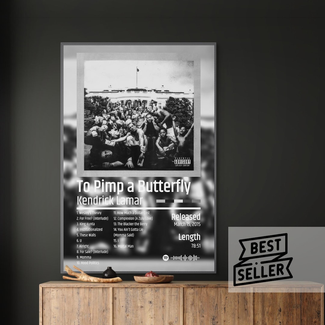 To Pimp a Butterfly Kendrick Lamar Poster Album Cover Posters Kendrick ...