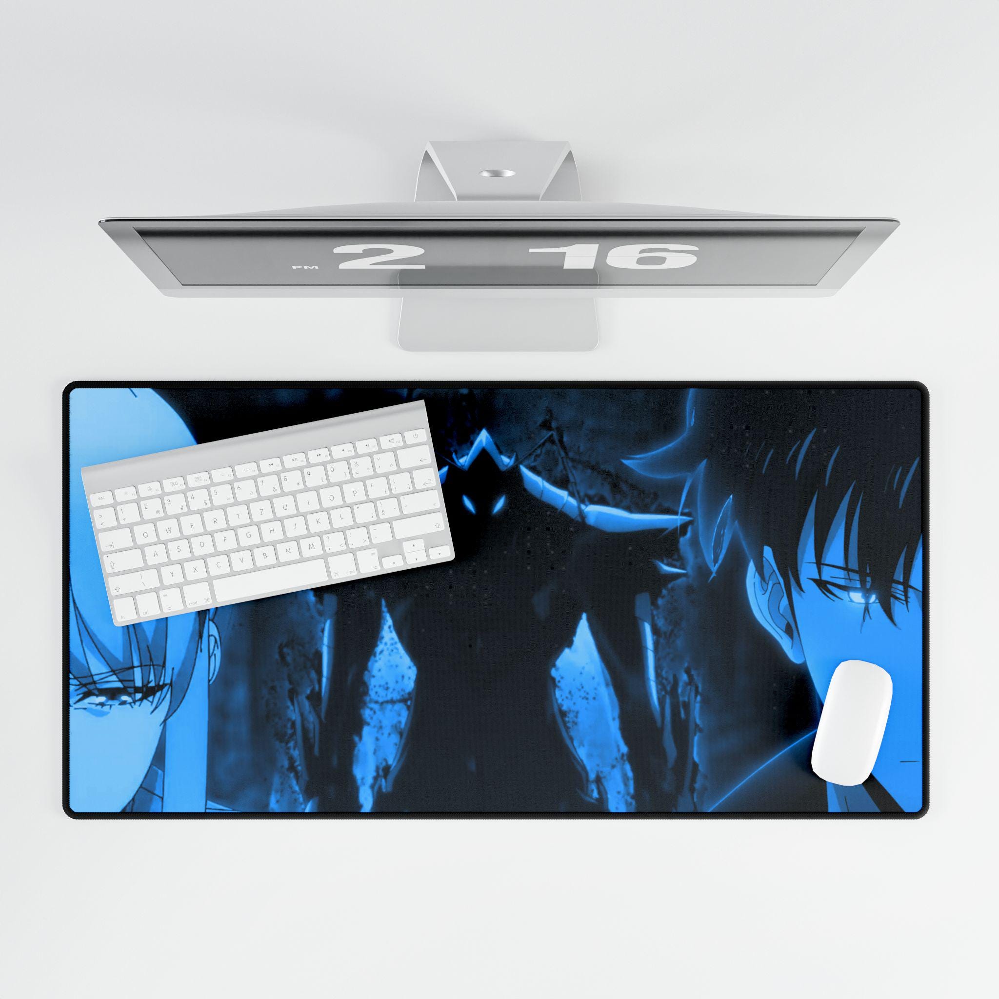 Anime Solo Leveling Desk Mat, Jinwoo Sung Black Ant Beru Blue Jeju ...
