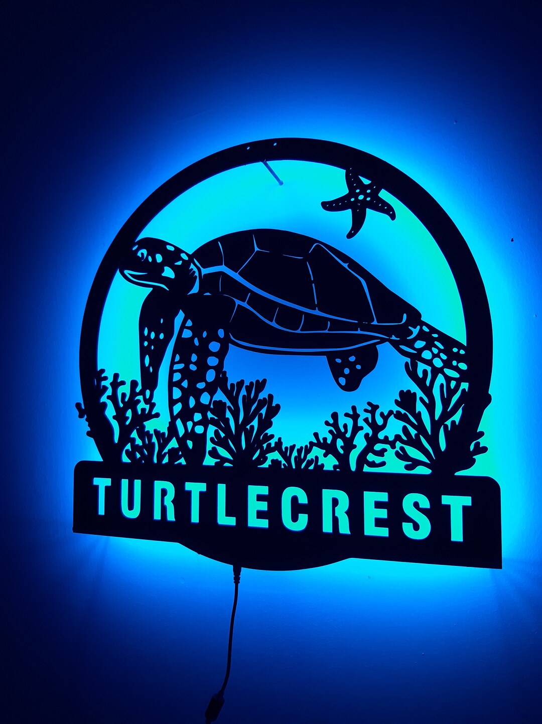 Custom Sea Turtle Wall Art With RGB LED Lightspersonalized - Etsy