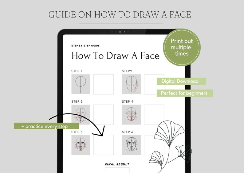 How to Draw a Face / Step by Step Guide / Learn and Practice - Etsy