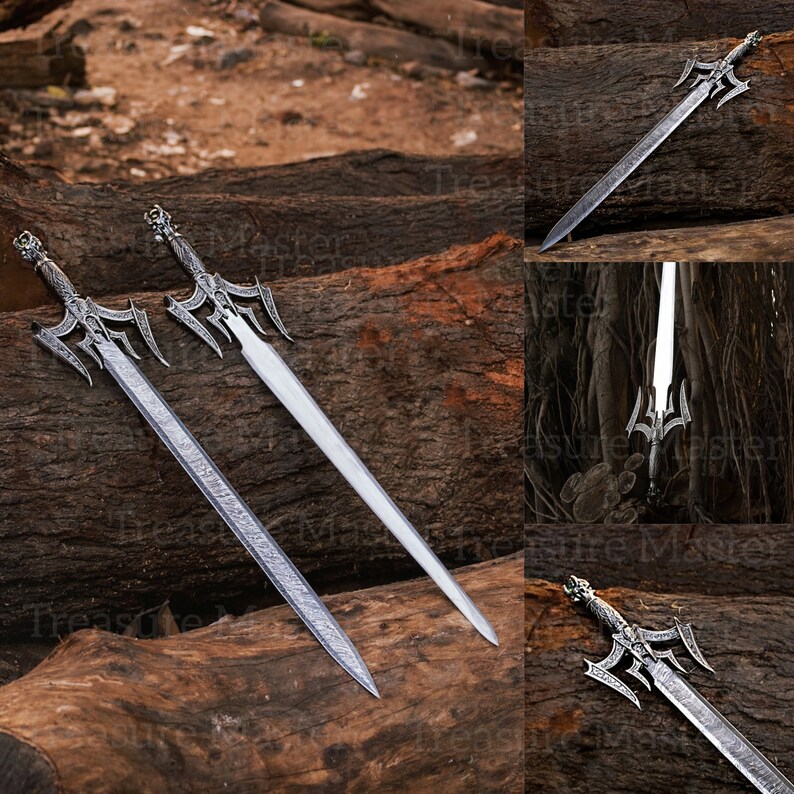Espada vikinga medieval real de acero de Damasco hecha a mano - Etsy México