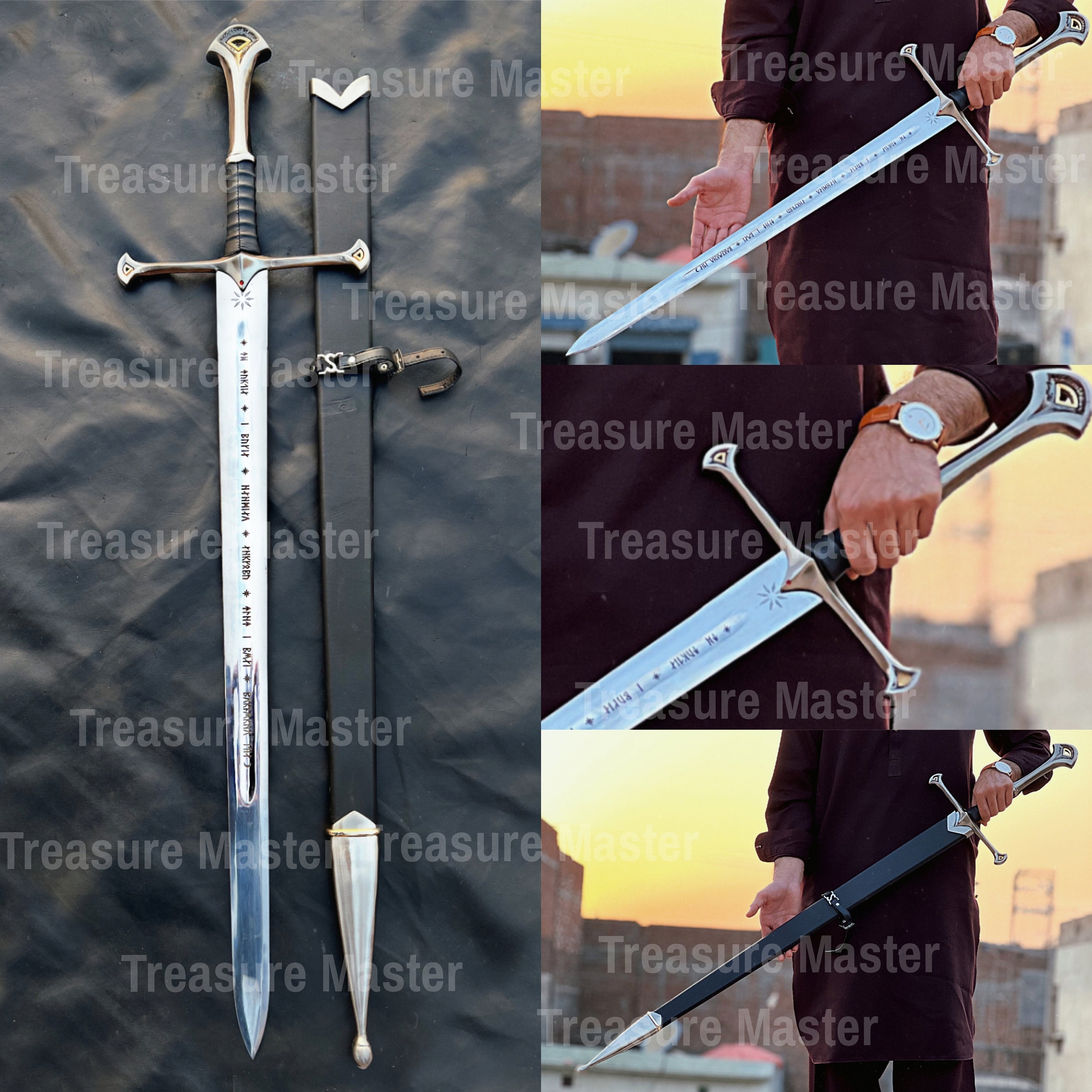 Handmade Anduril MEDIEVAL Swords Stainless Steel Swords - Etsy