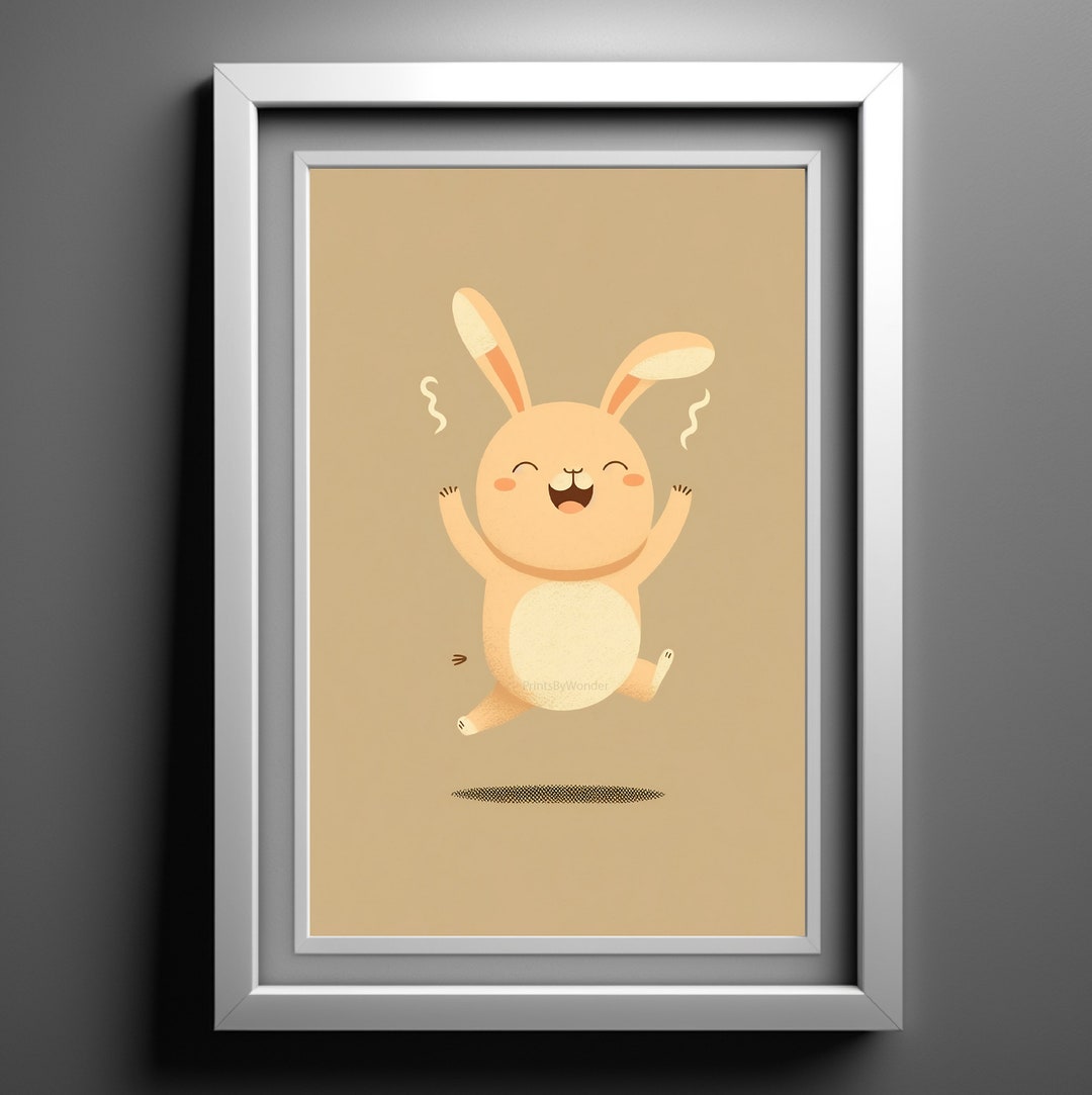 Cute Rabbit Poster Printable Digital Poster Light Color Printable ...