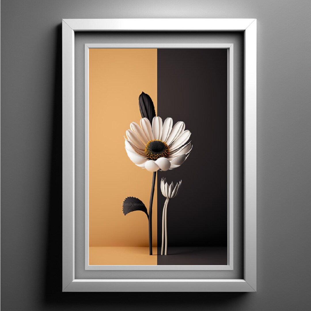 Daisy Poster Flower Poster Printable Digital Minimalist Flower Poster ...