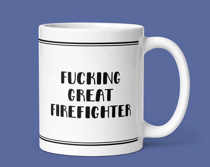 Funny Firefighter Coffee Mug Fire Department is My Happy Place Gifts ...