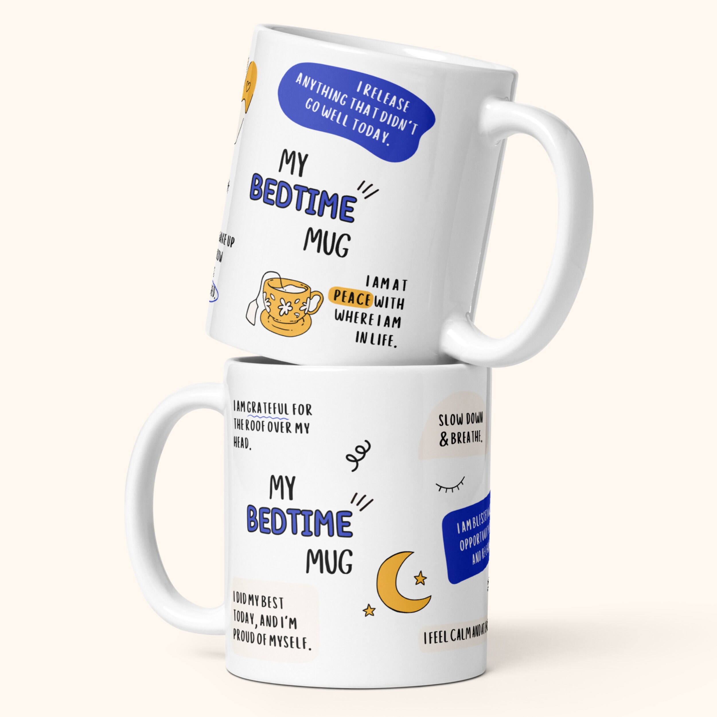 My Bedtime Affirmations Mug Nighttime Mental Health Inspirational ...